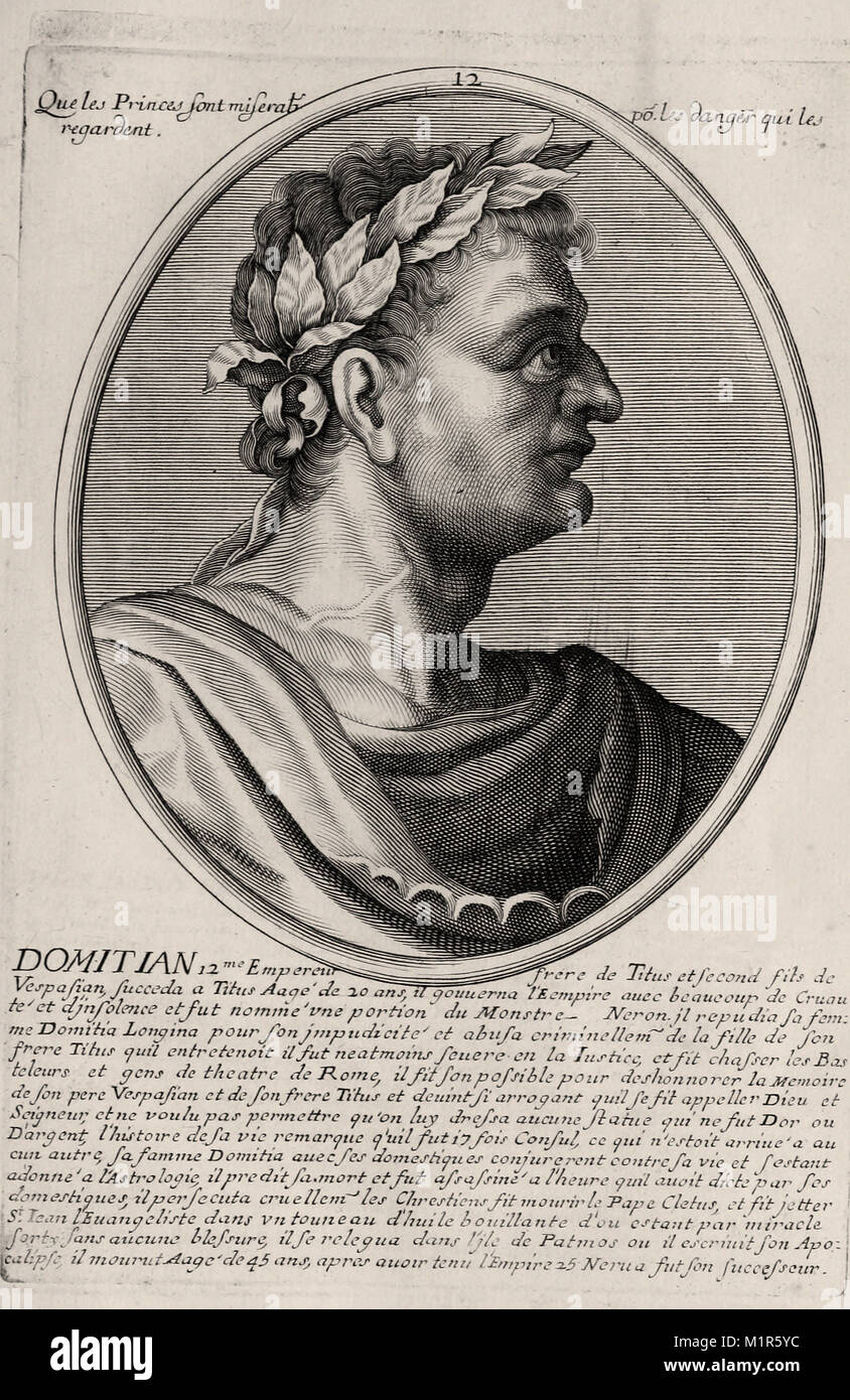 Portrait of Domitian - French engraving 17th century Stock Photo - Alamy