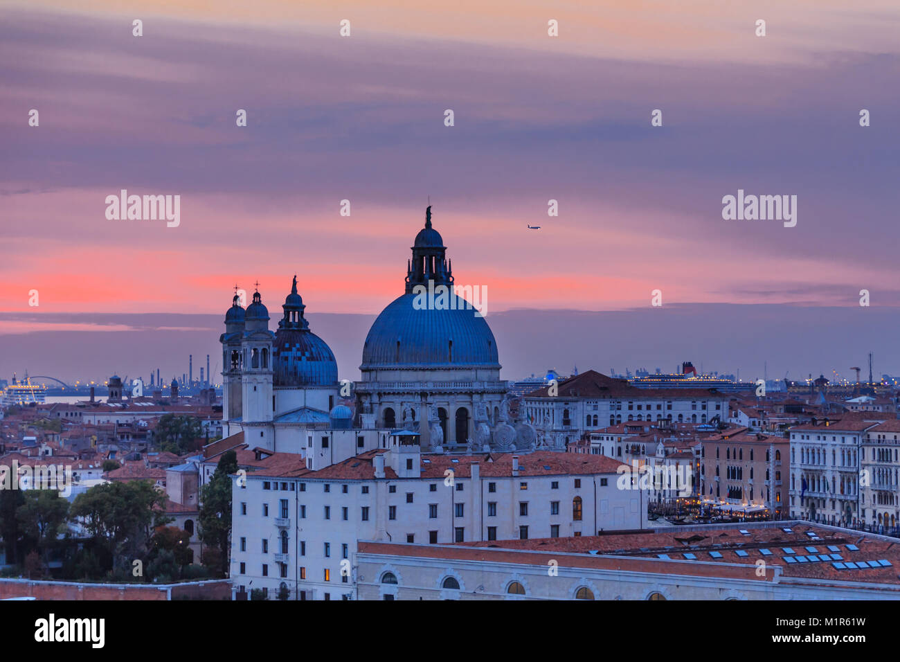 Orange and Purple Sunset Over Venice Italy Stock Photo - Alamy