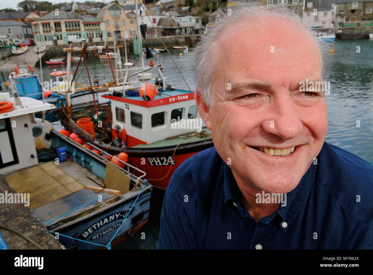 Chef/restaurateur Rick Stein in Padstow, Cornwall harbour and outside ...