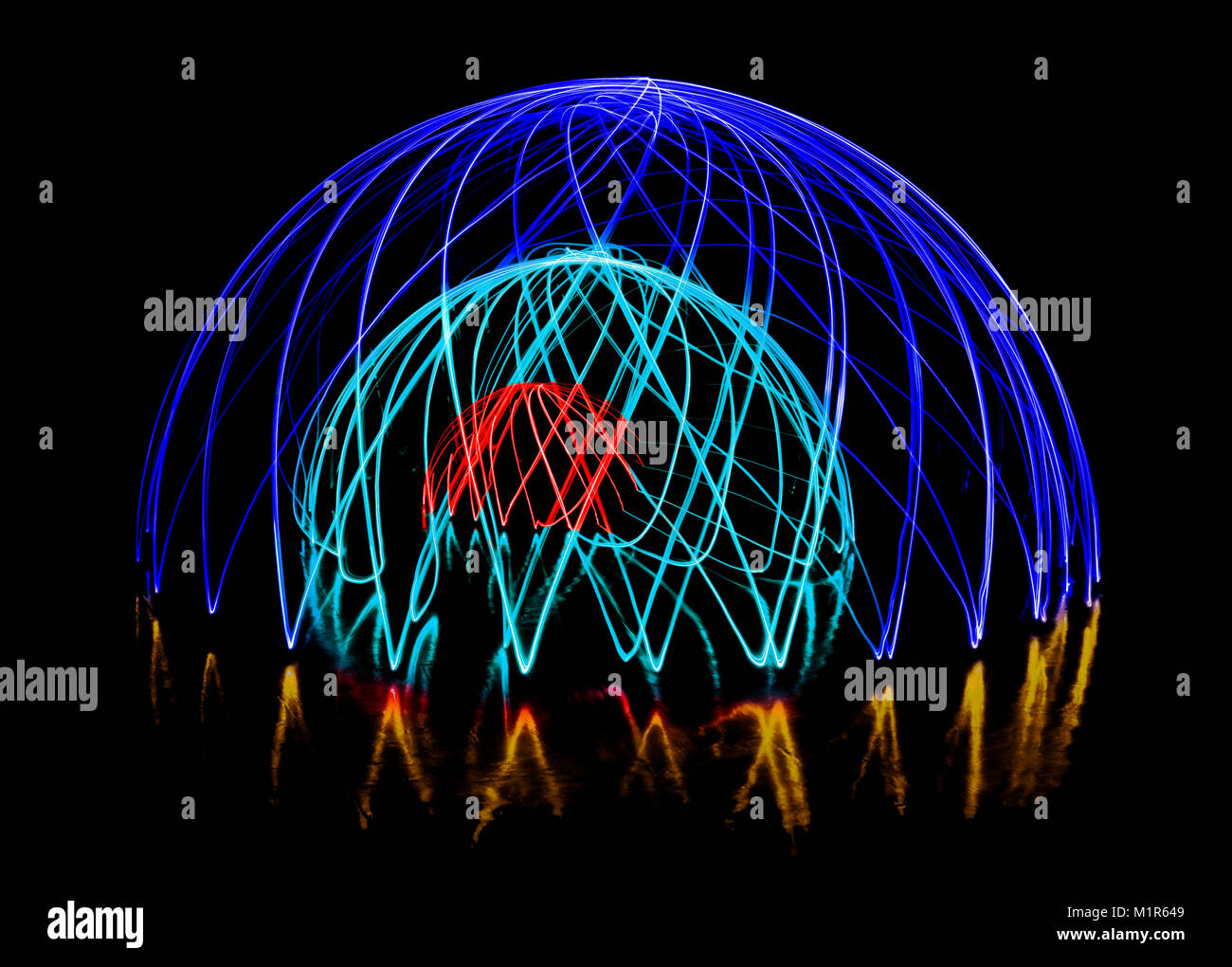 Art effects with spinning coloured lights Stock Photo - Alamy