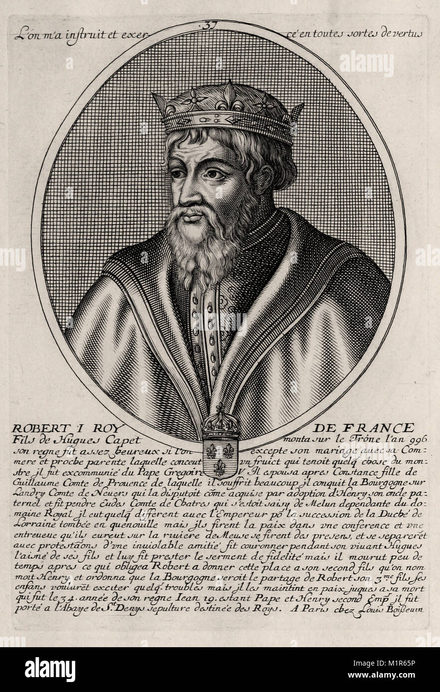 Portrait of Robert I - French engraving 17th century Stock Photo - Alamy