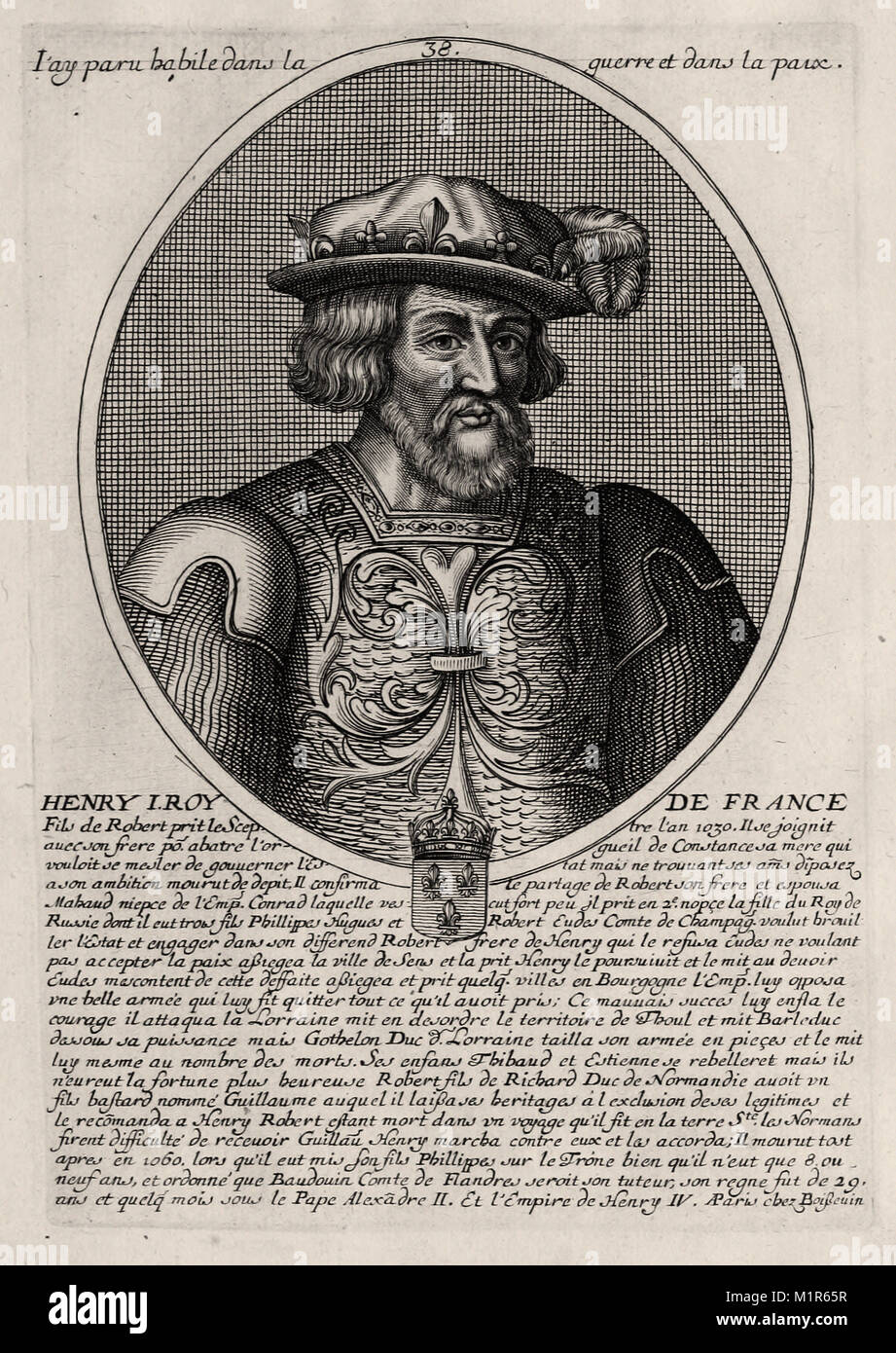 Portrait of Henry I - French engraving 17th century Stock Photo - Alamy