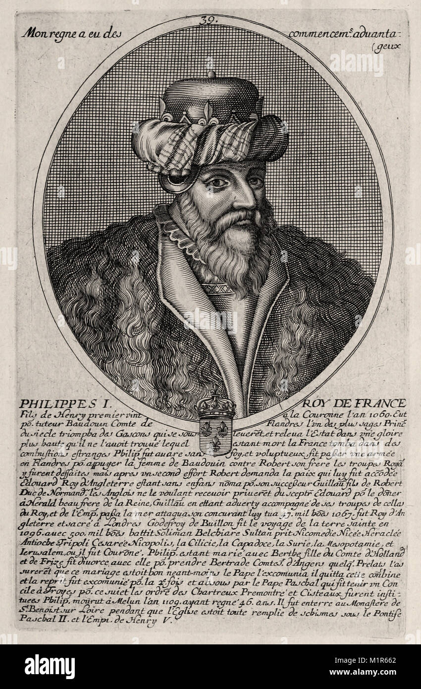 Portrait of Philippe I - French engraving 17th century Stock Photo - Alamy