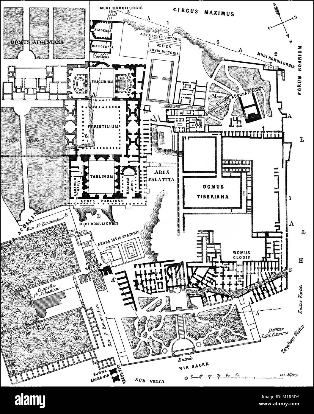 Ancient Map Of City Of Rome Stock Photos & Ancient Map Of City Of Rome ...