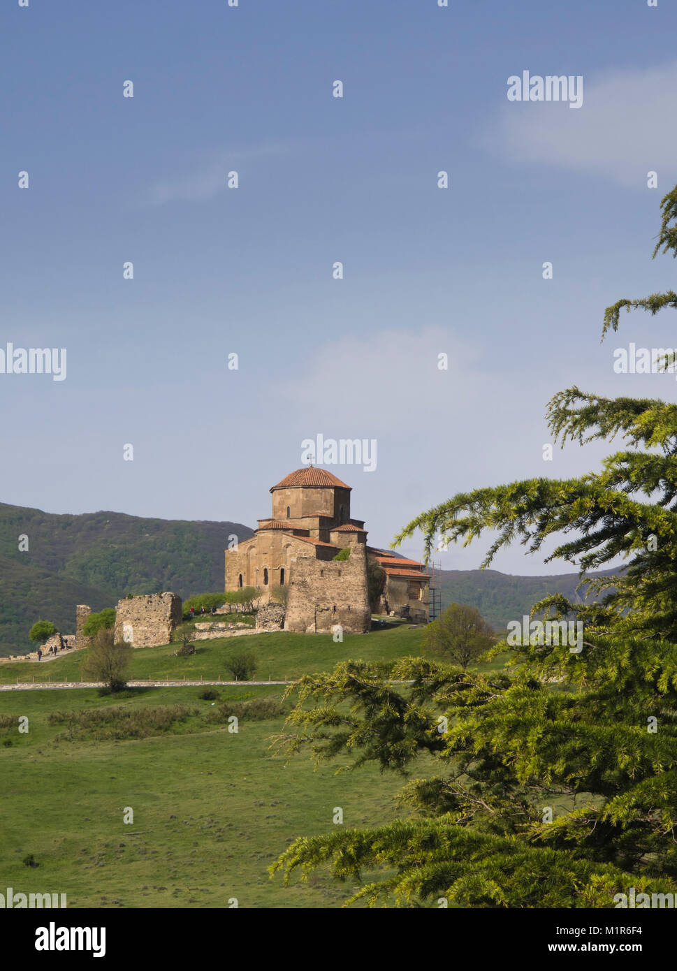 Jvari Monastery, Georgia a Unesco World heritage site, isolated on a ...