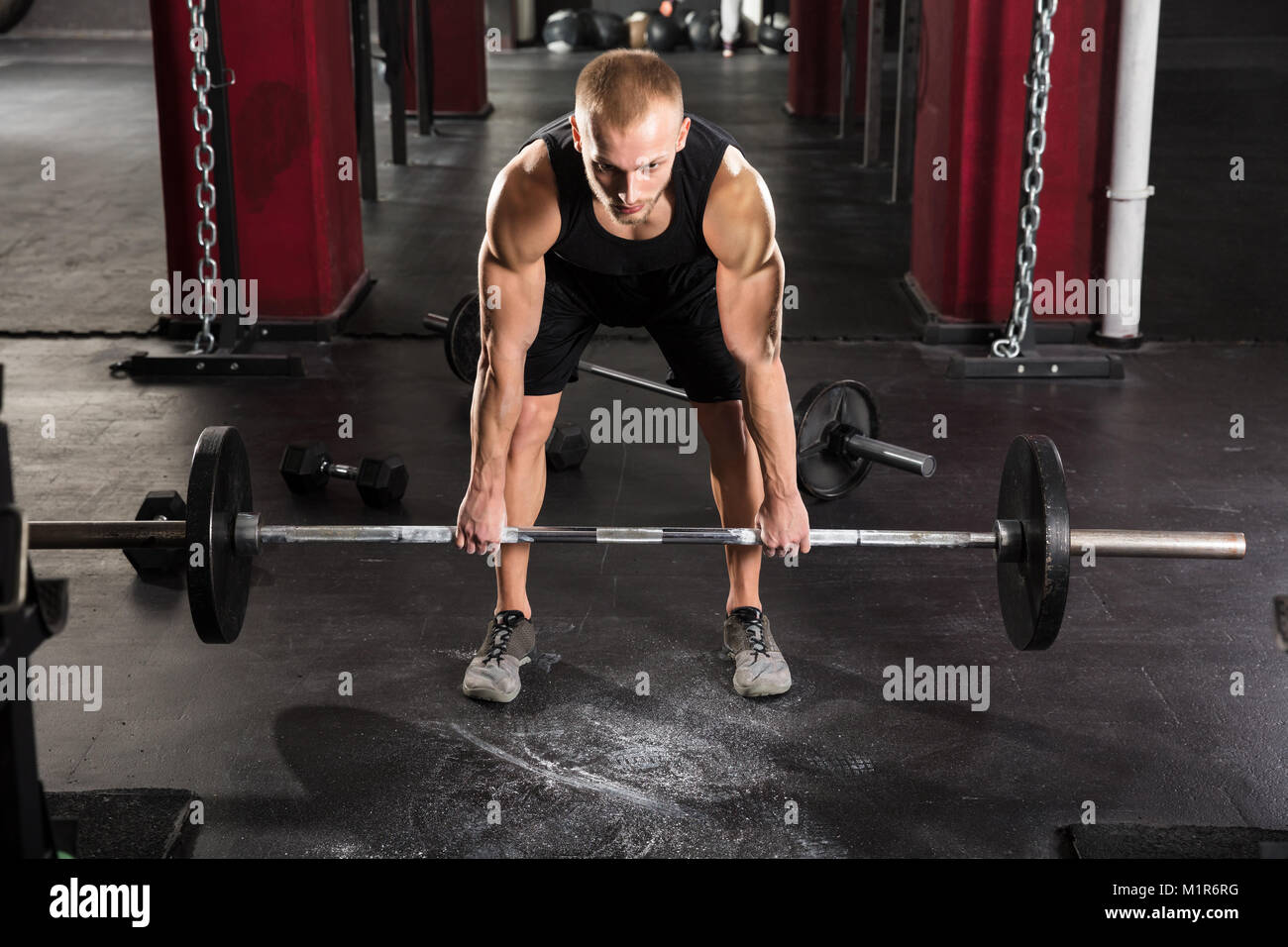 Deadlift with barbell man hi-res stock photography and images - Alamy