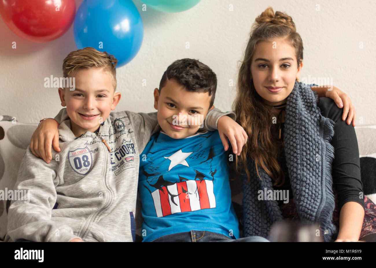 Brother and sister at birthday party hi-res stock photography and ...