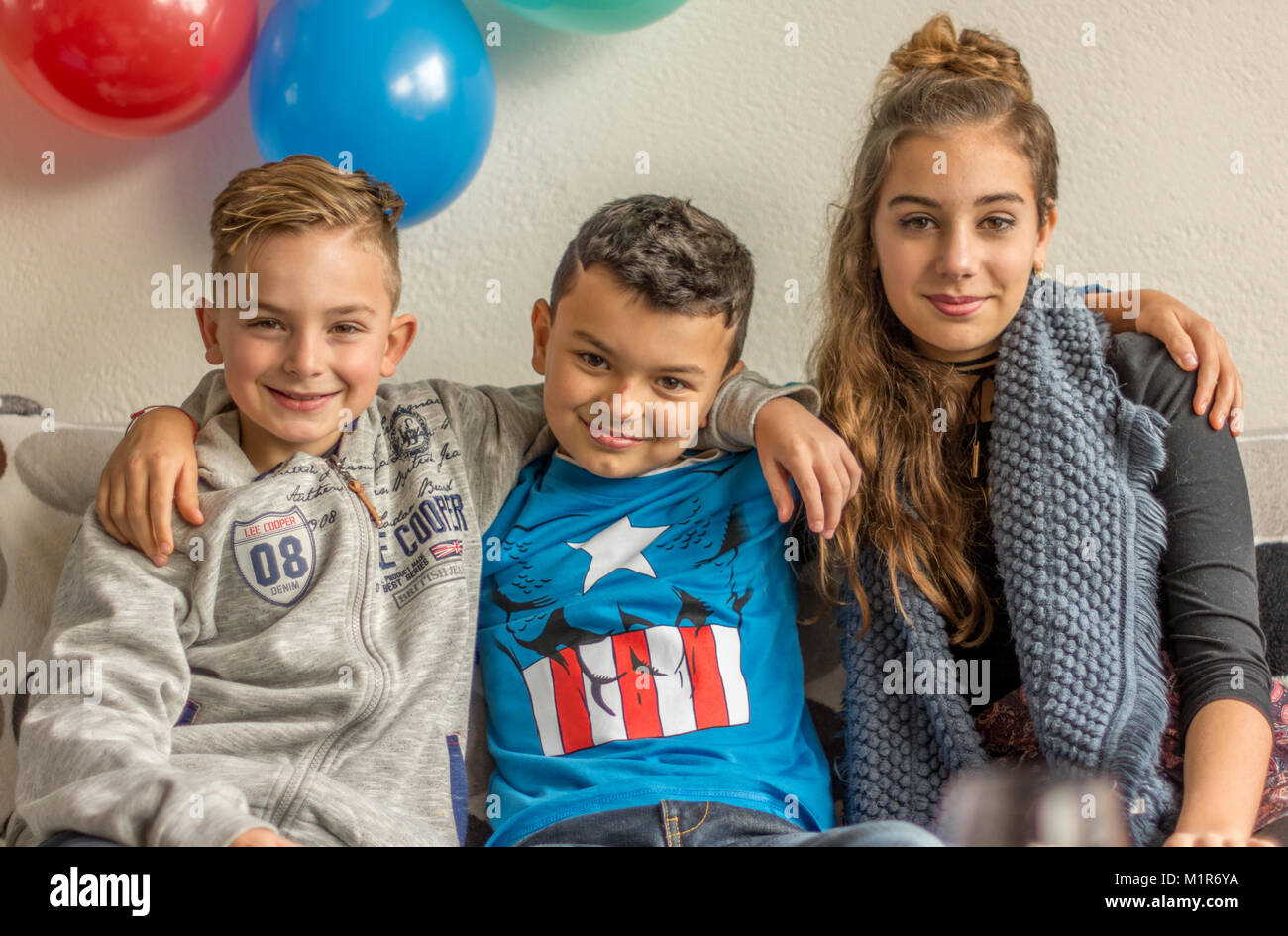 Brother and sister at birthday party hi-res stock photography and ...