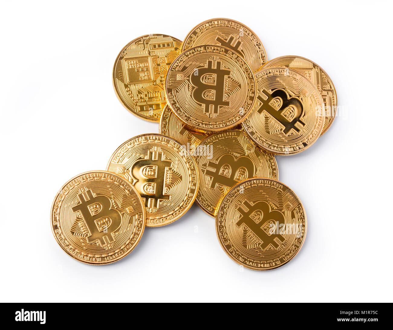 Bitcoins. New virtual money.isolated on white with clipping path Stock ...