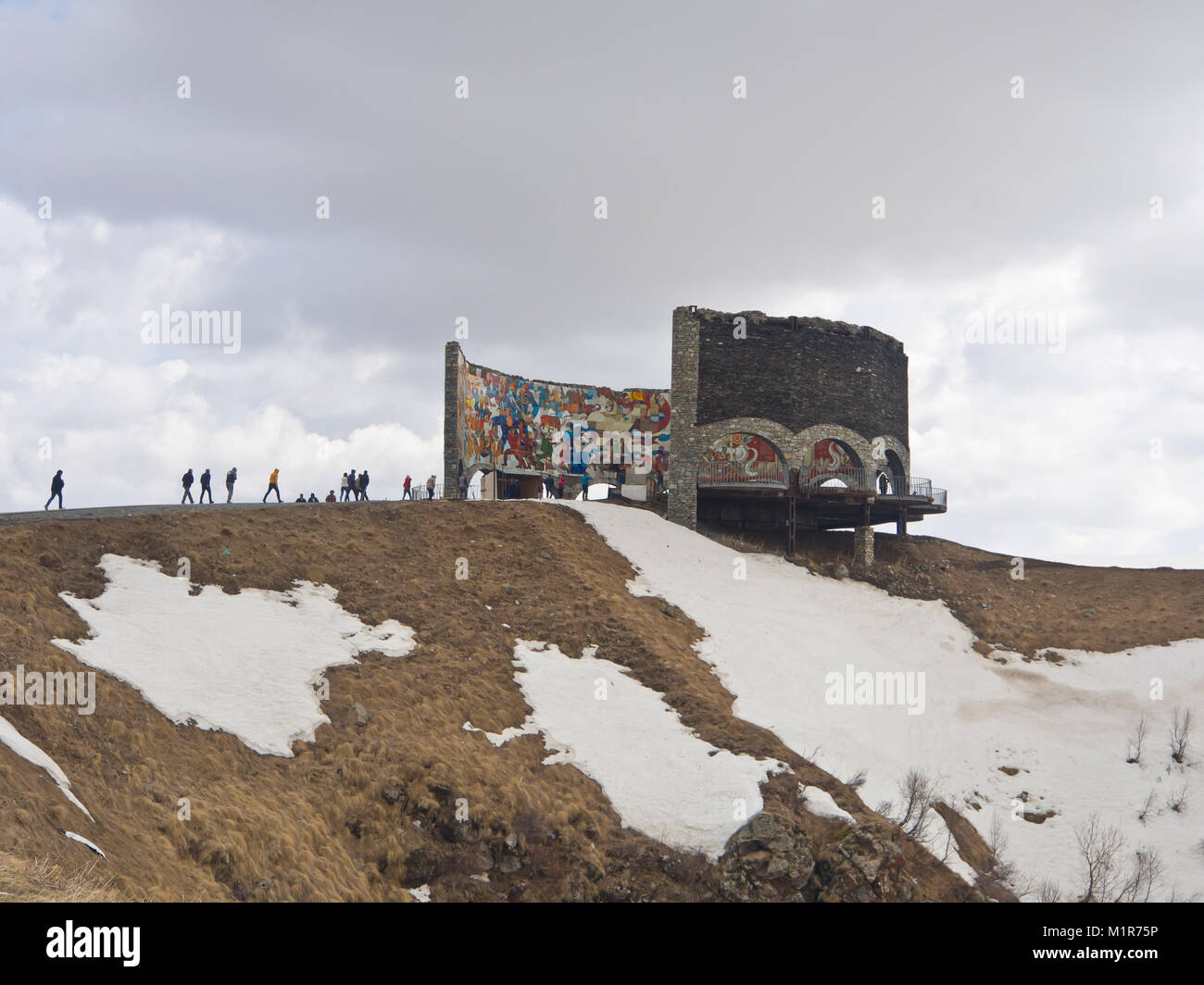The colorful Georgia-Russia Friendship Monument on the Georgian ...