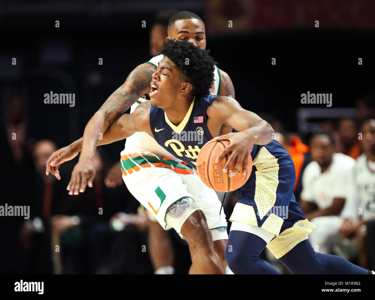 Coral Gables, Florida, USA. 31st Jan, 2018. Pittsburgh Panthers guard ...