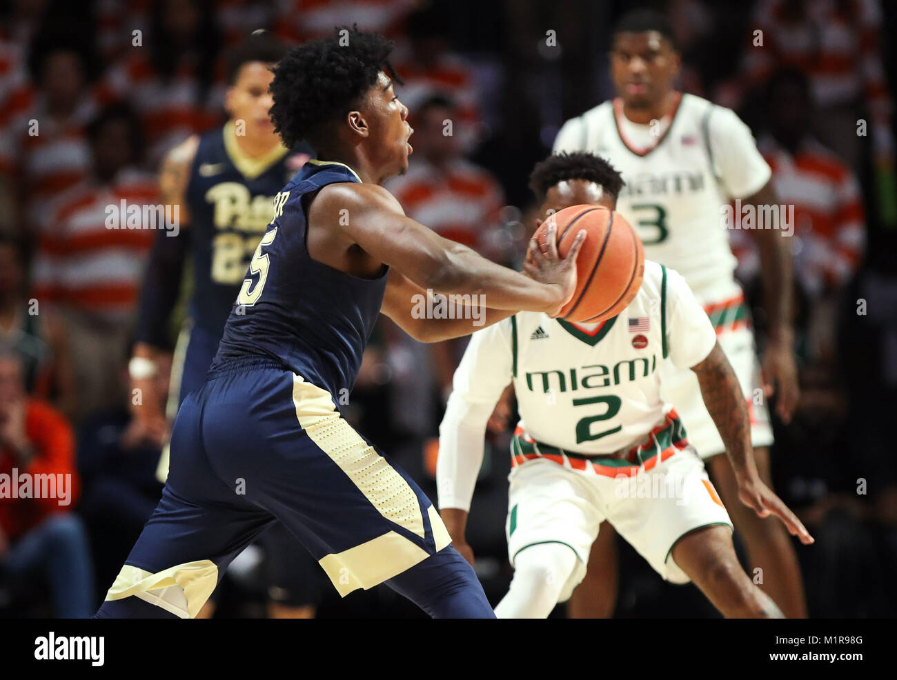 Coral Gables, Florida, USA. 31st Jan, 2018. Pittsburgh Panthers guard ...