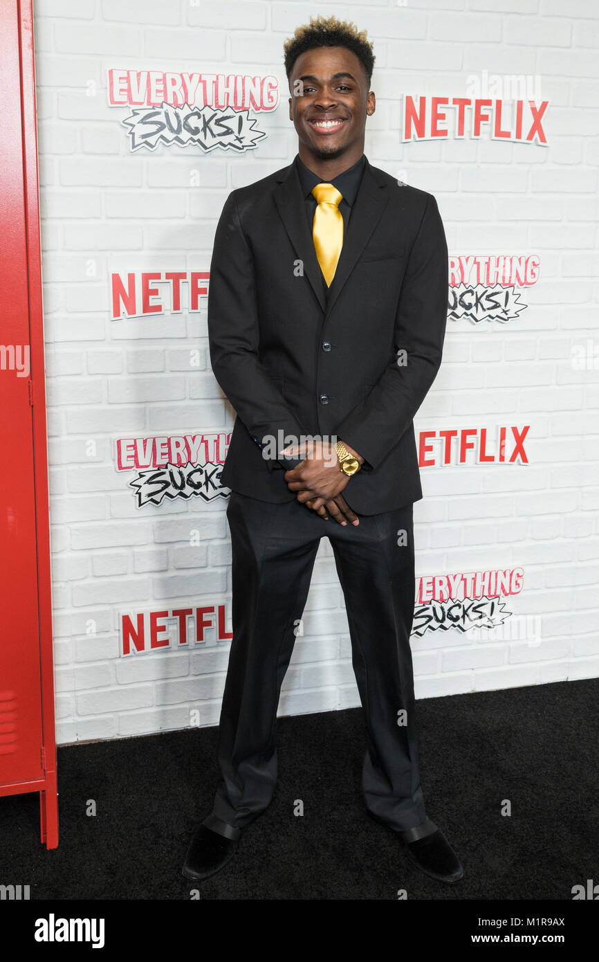 New York, NY - January 31, 2018: Jalon Howard attends Netflix premiere ...