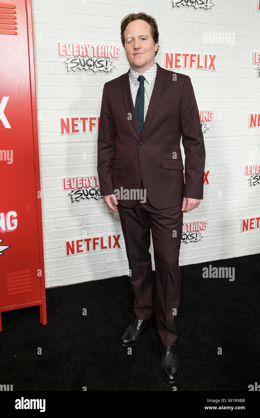 New York, NY - January 31, 2018: Patch Darragh attends Netflix premiere ...