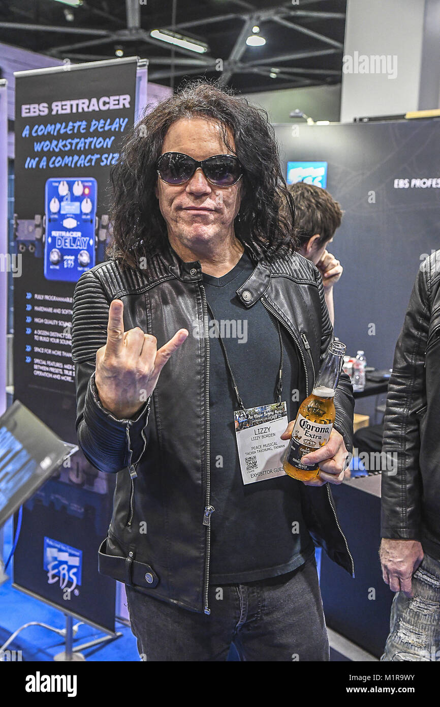 Anaheim, CA, USA. 25th Jan, 2018. Lizzy Borden at The 2018 Annual NAMM ...