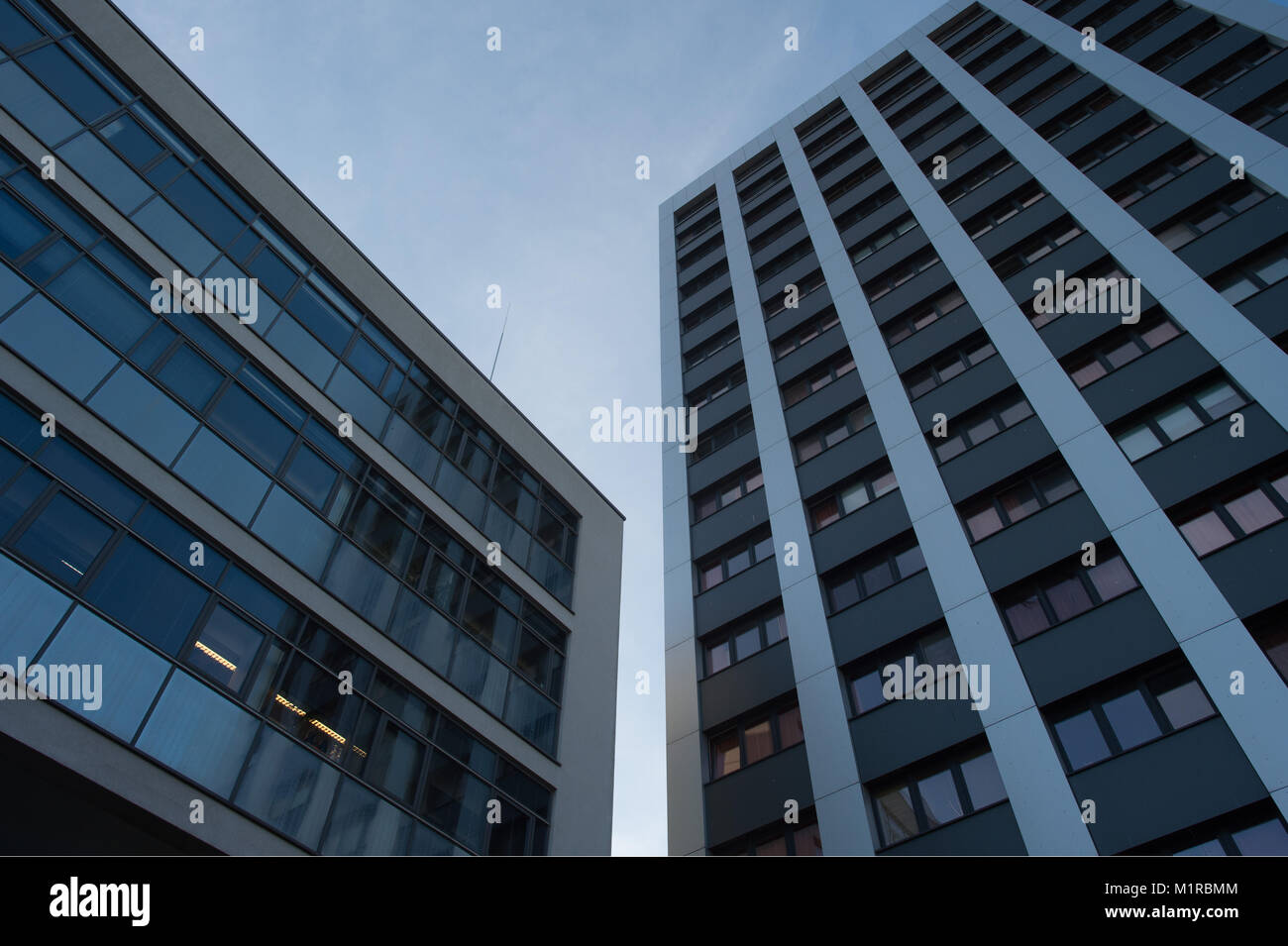 Magdeburg, Germany. 8th Jan, 2018. The Werner von Siemens Building (L ...