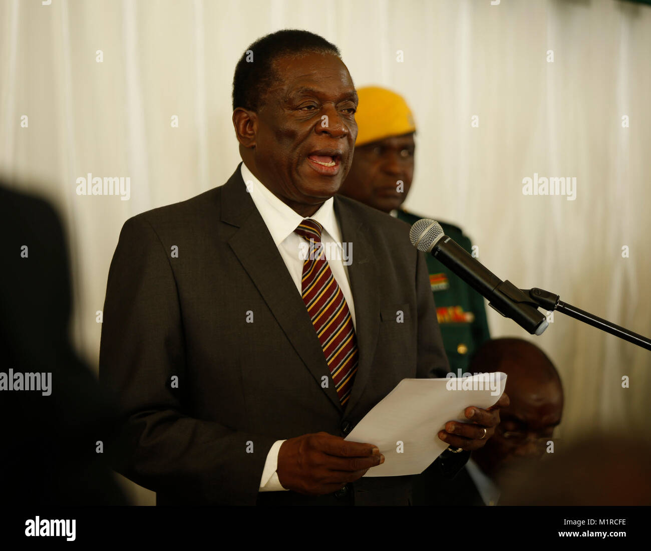 Harare, Zimbabwe. 1st Feb, 2018. Zimbabwean President Emmerson ...