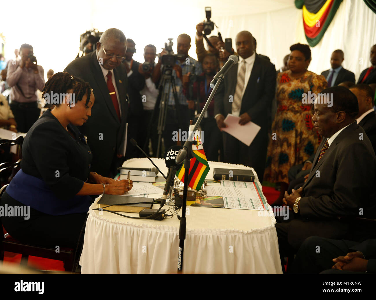 Harare, Zimbabwe. 1st Feb, 2018. Zimbabwean President Emmerson ...