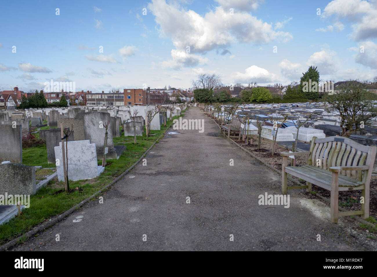 London, UK. 1st Feb, 2018. Hoop Lane Cemetery in London.The number of ...