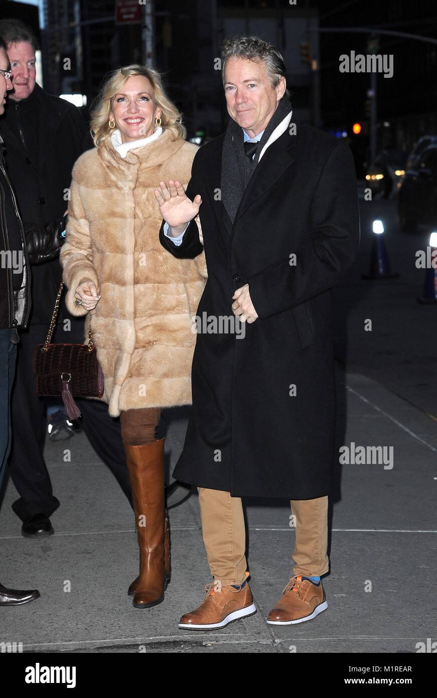 New York, NY, USA. 31st Jan, 2018. Kelley Paul, Rand Paul out and about ...
