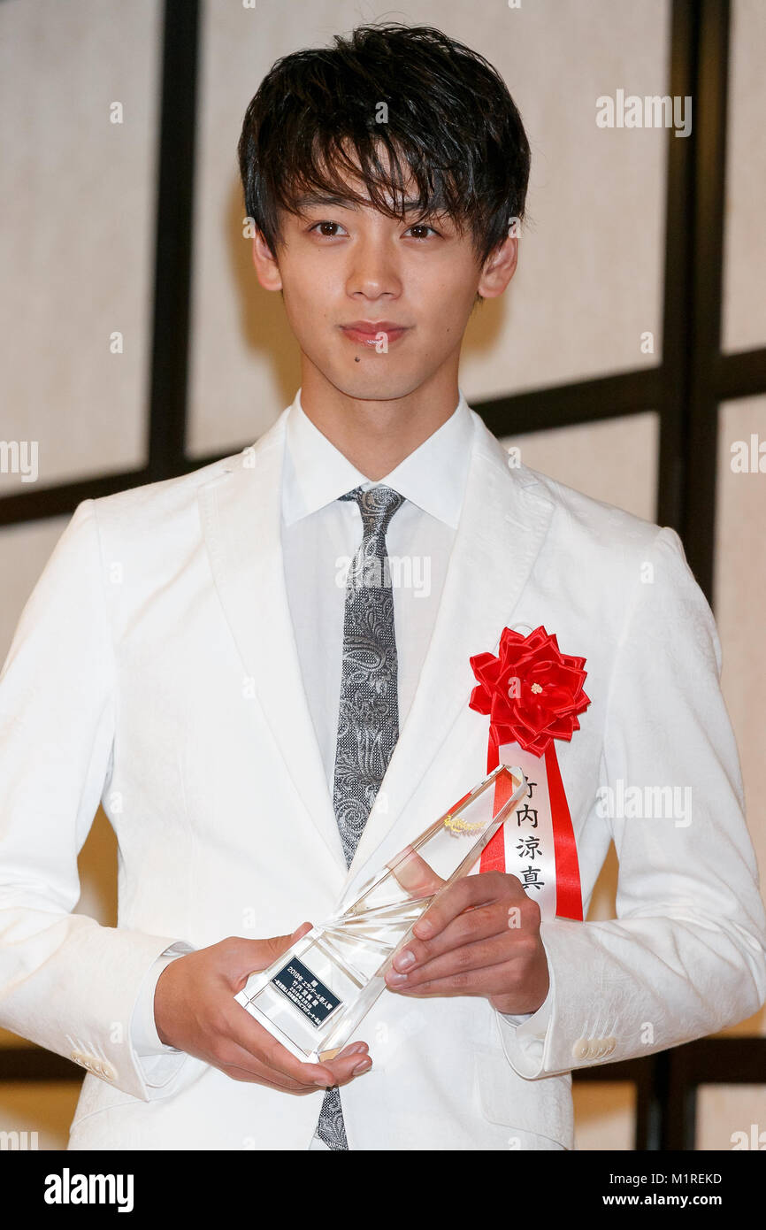 Japanese actor Ryoma Takeuchi poses for the cameras during the Elan d ...