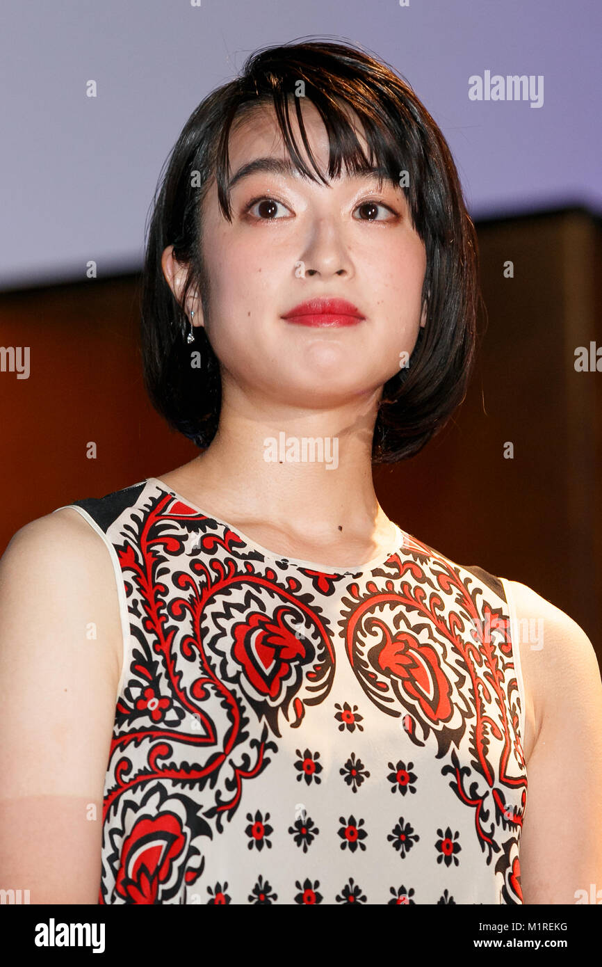 Japanese actor Mugi Kadowaki attends the Elan d'Or Award ceremony on February 1, 2018, Tokyo ...