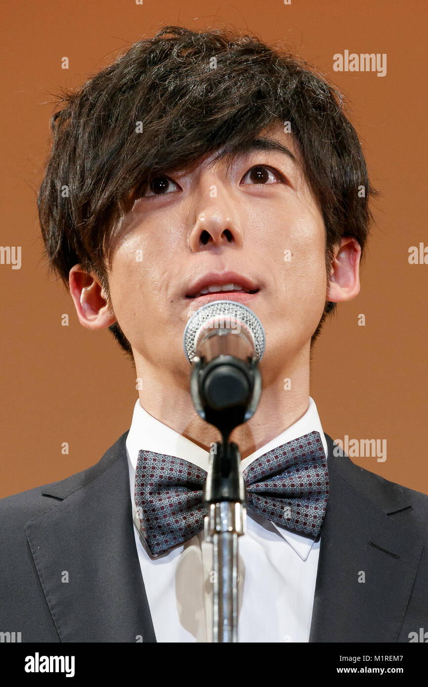 Japanese actor Issei Takahashi speaks during the Elan d'Or Award ...