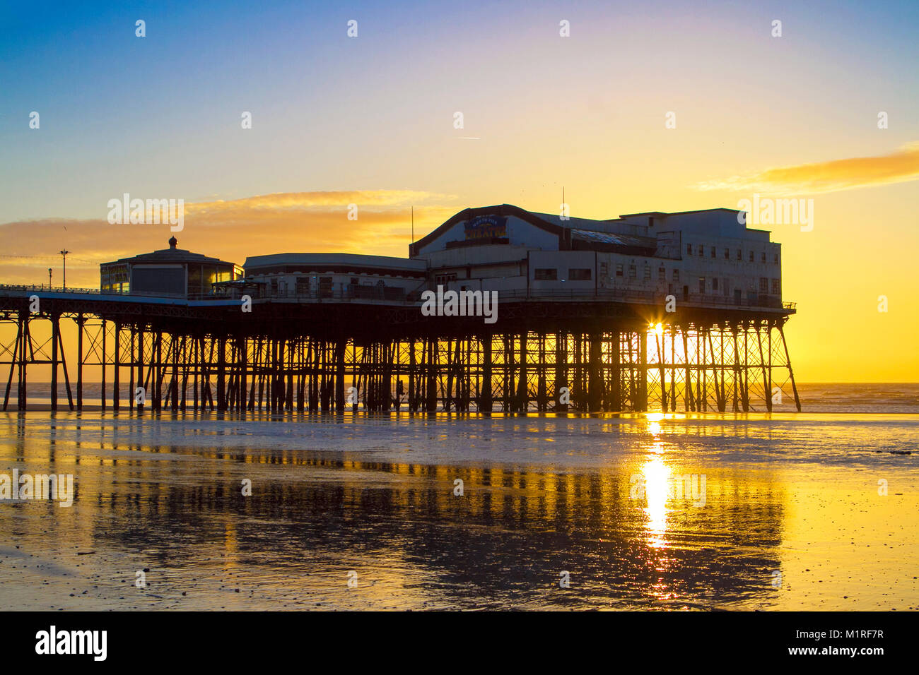 Stunning Sunset, Blackpool, Lancashire, 1st Feb 2018. UK Weather. After ...