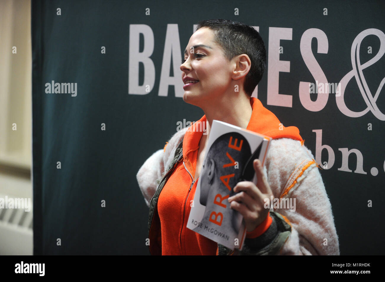 New York Ny January 31 Author Actress Rose Mcgowan Signs Copies Of
