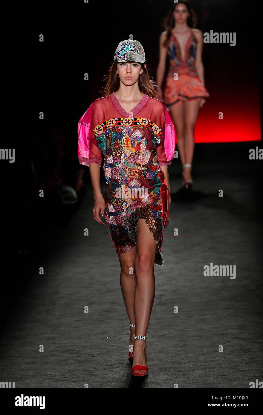 Barcelona, Spain. 01st Feb, 2018. Model wears at collection runway a ...