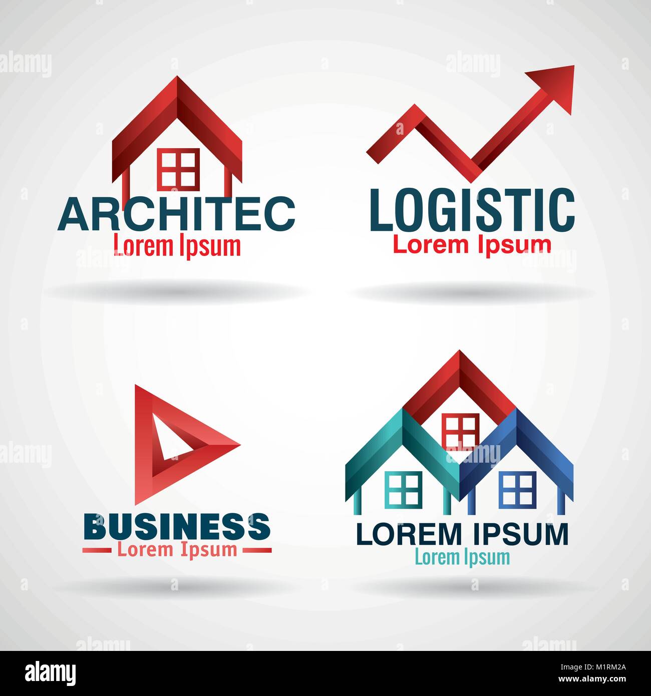 corporation emblems set icons Stock Vector Image & Art - Alamy
