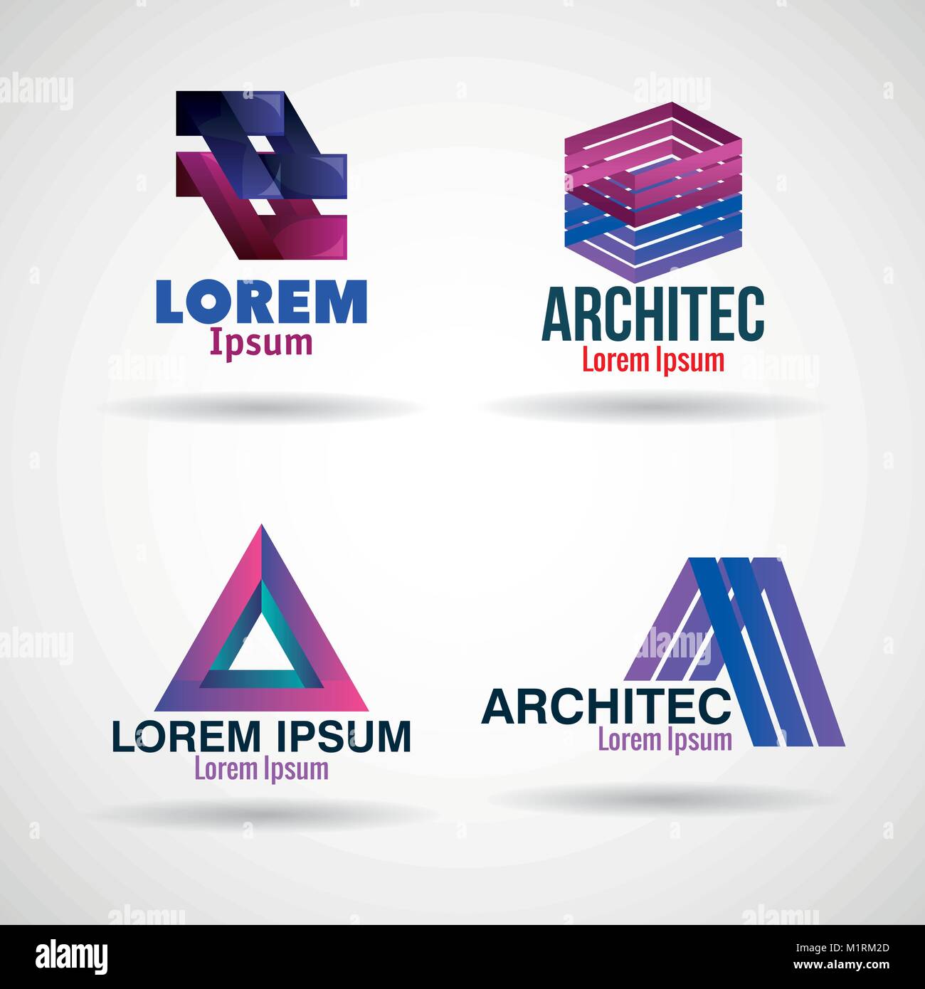 corporation emblems set icons Stock Vector Image & Art - Alamy