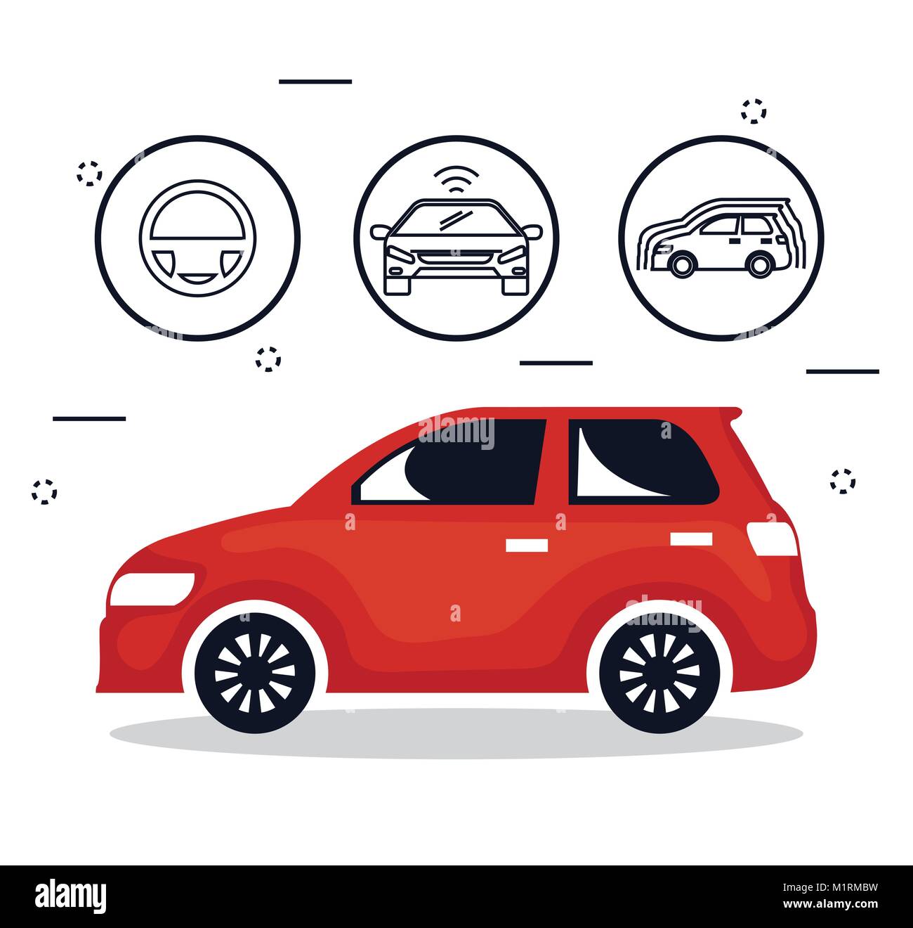 autonomous car set icons Stock Vector Image & Art - Alamy
