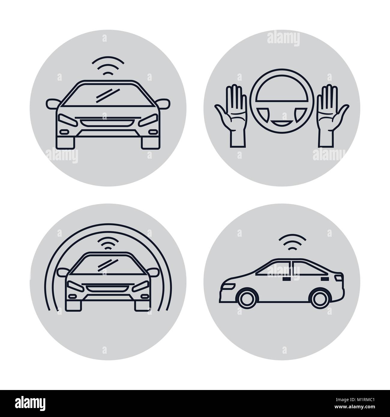 autonomous car set icons Stock Vector Image & Art - Alamy