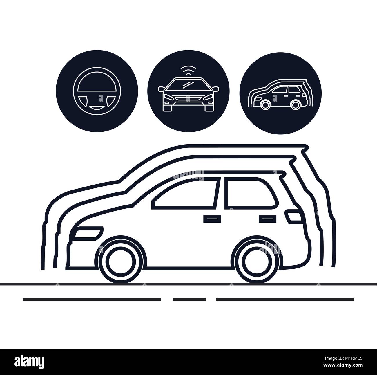 autonomous car set icons Stock Vector Image & Art - Alamy