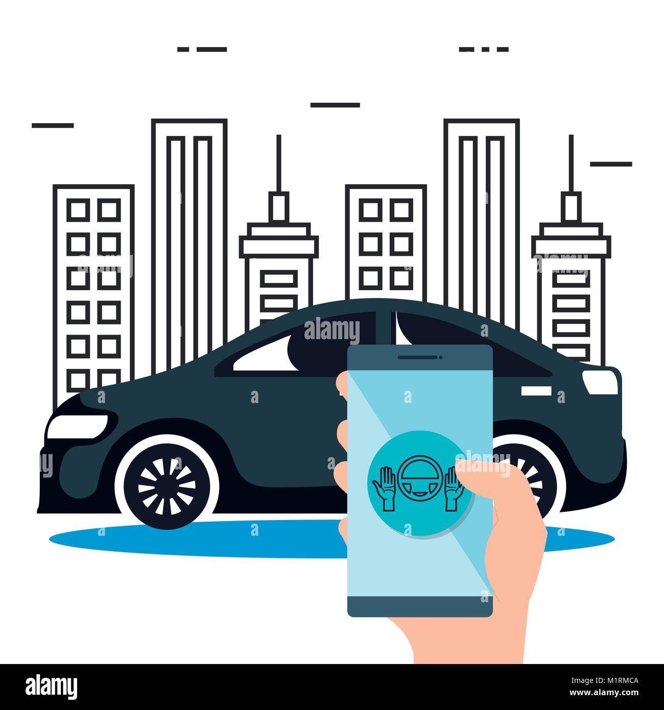 autonomous car set icons Stock Vector Image & Art - Alamy