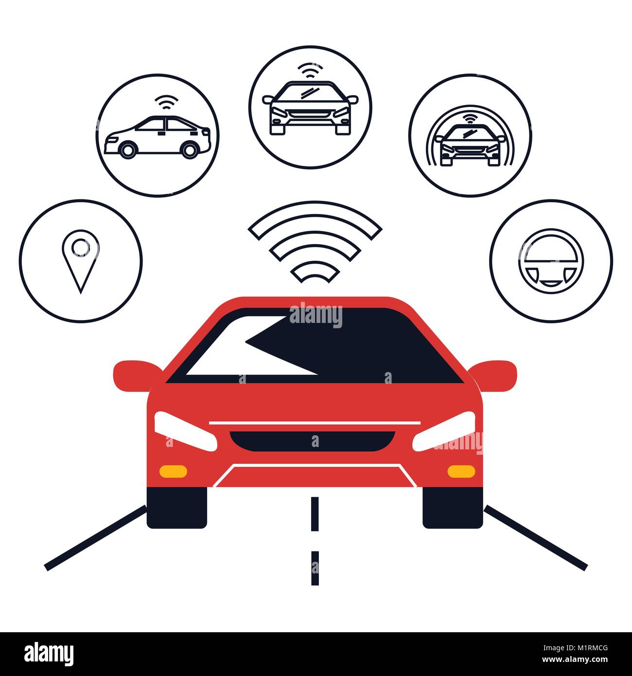autonomous car set icons Stock Vector Image & Art - Alamy