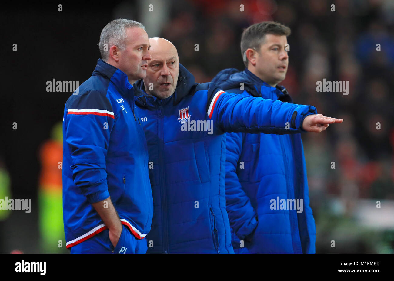 Stoke City manager Paul Lambert and Stoke City first team coach Kevin ...