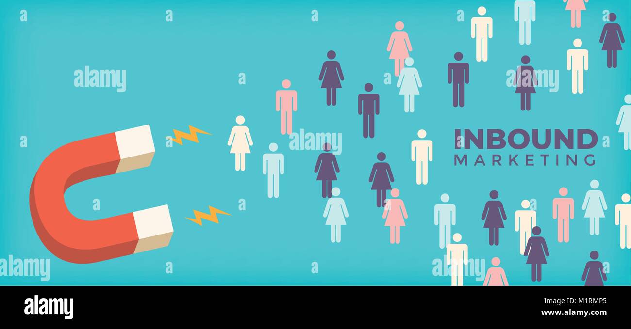 Magnet pulling people for inbound lead generation -a digital marketing ...