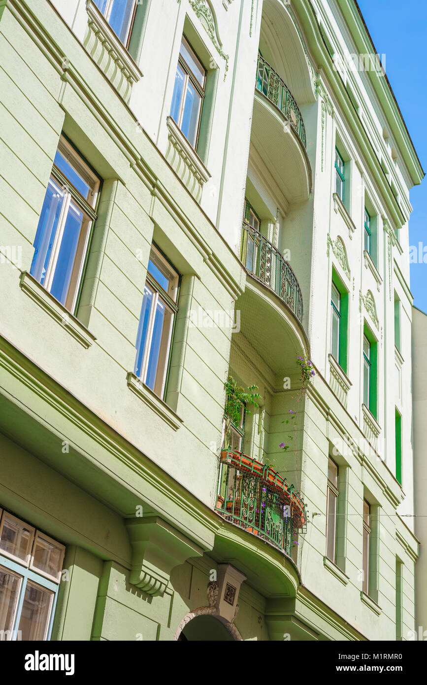 Vienna architecture, view of a colourful 19th century apartment ...