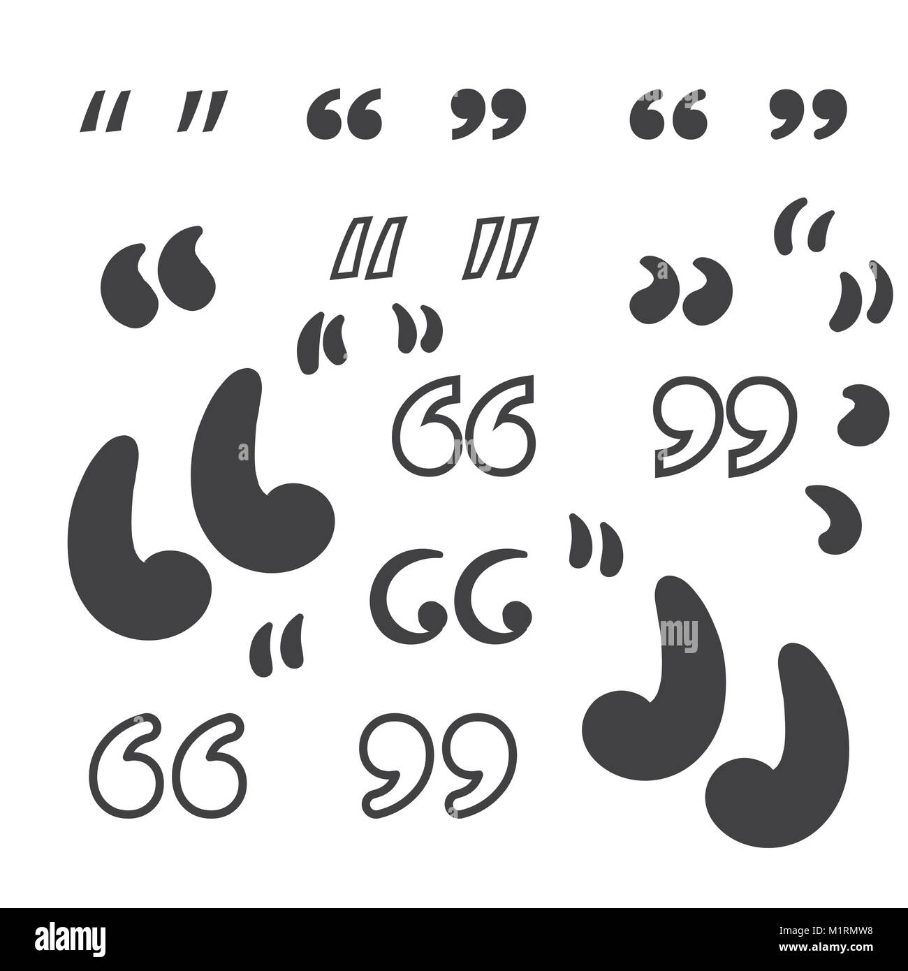 Quotation mark doodle sketch Cut Out Stock Images & Pictures - Alamy