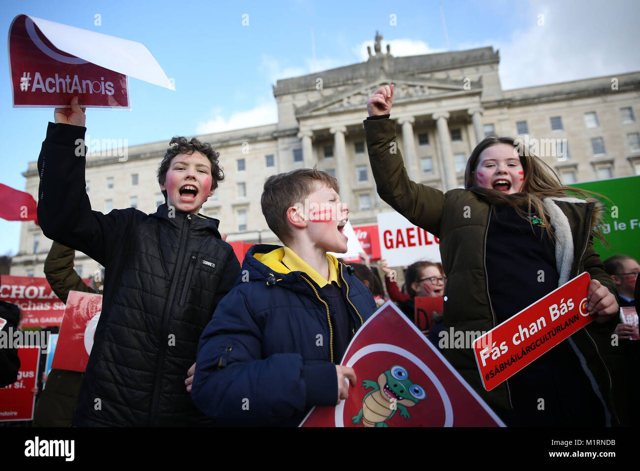 Irish language act campaigners hi-res stock photography and images - Alamy