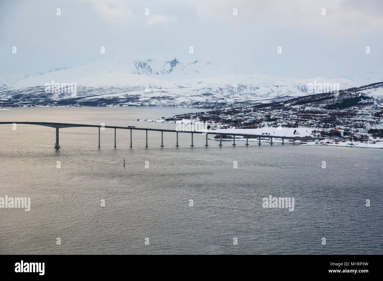 Tromso, Norway. Tromso bridge viewed from the air Stock Photo - Alamy