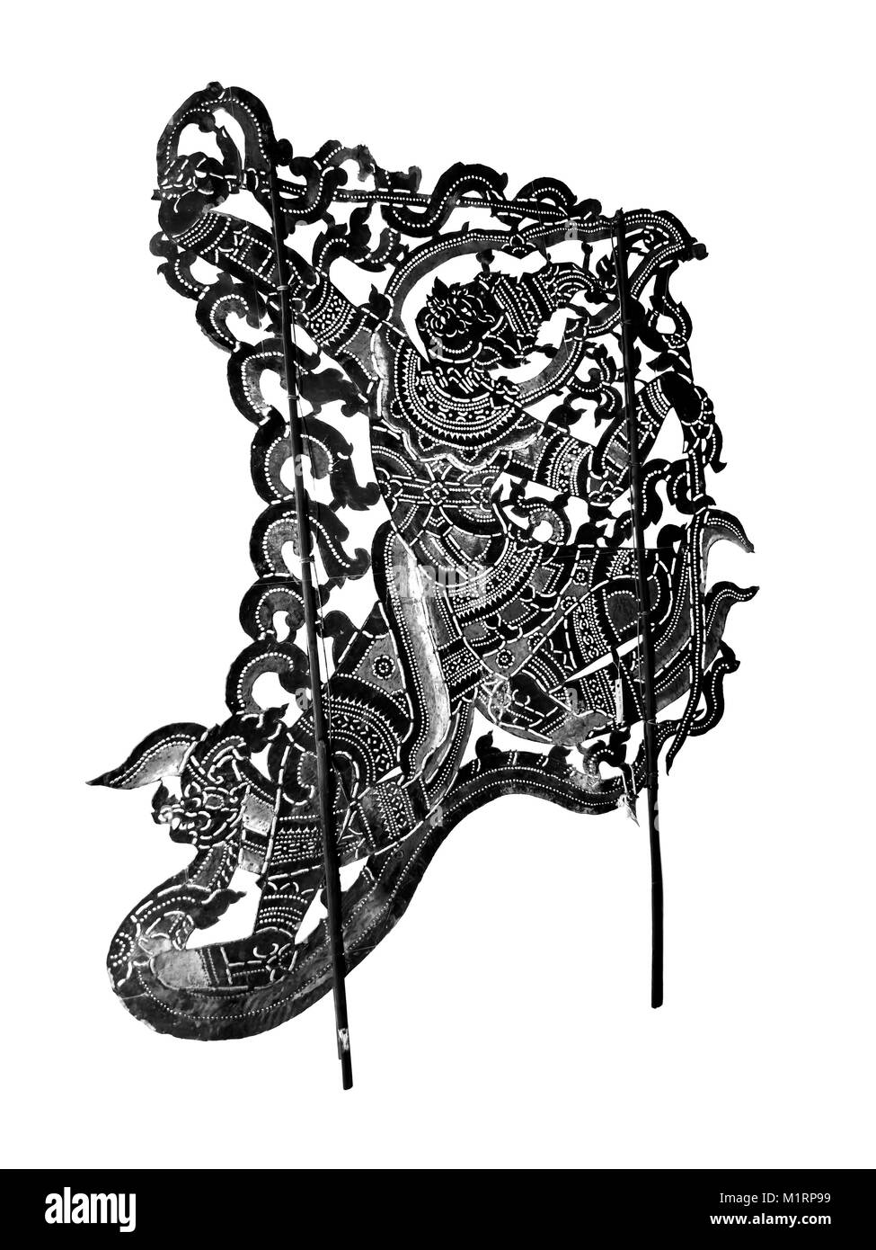 Closed up Thai ancient shadow play - Shadow puppet Stock Photo - Alamy