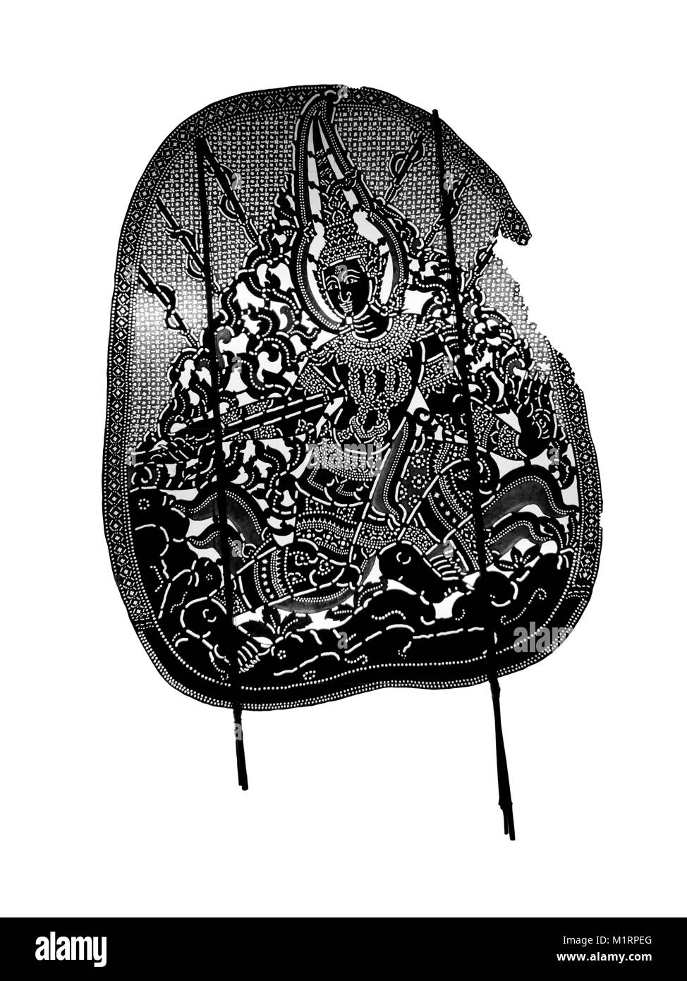 Closed up Thai ancient shadow play - Shadow puppet Stock Photo - Alamy