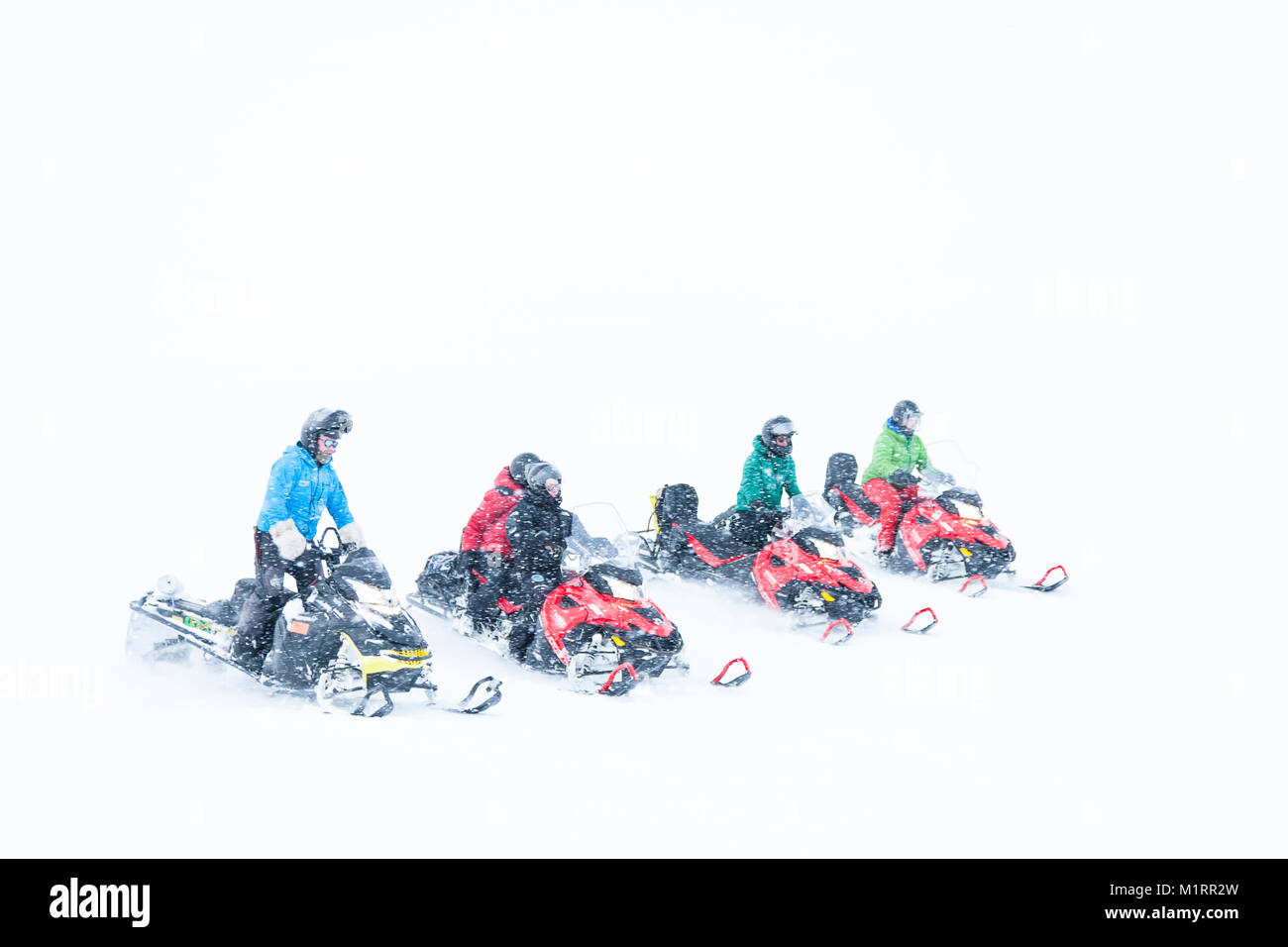 Group of snowmobiles hi-res stock photography and images - Alamy