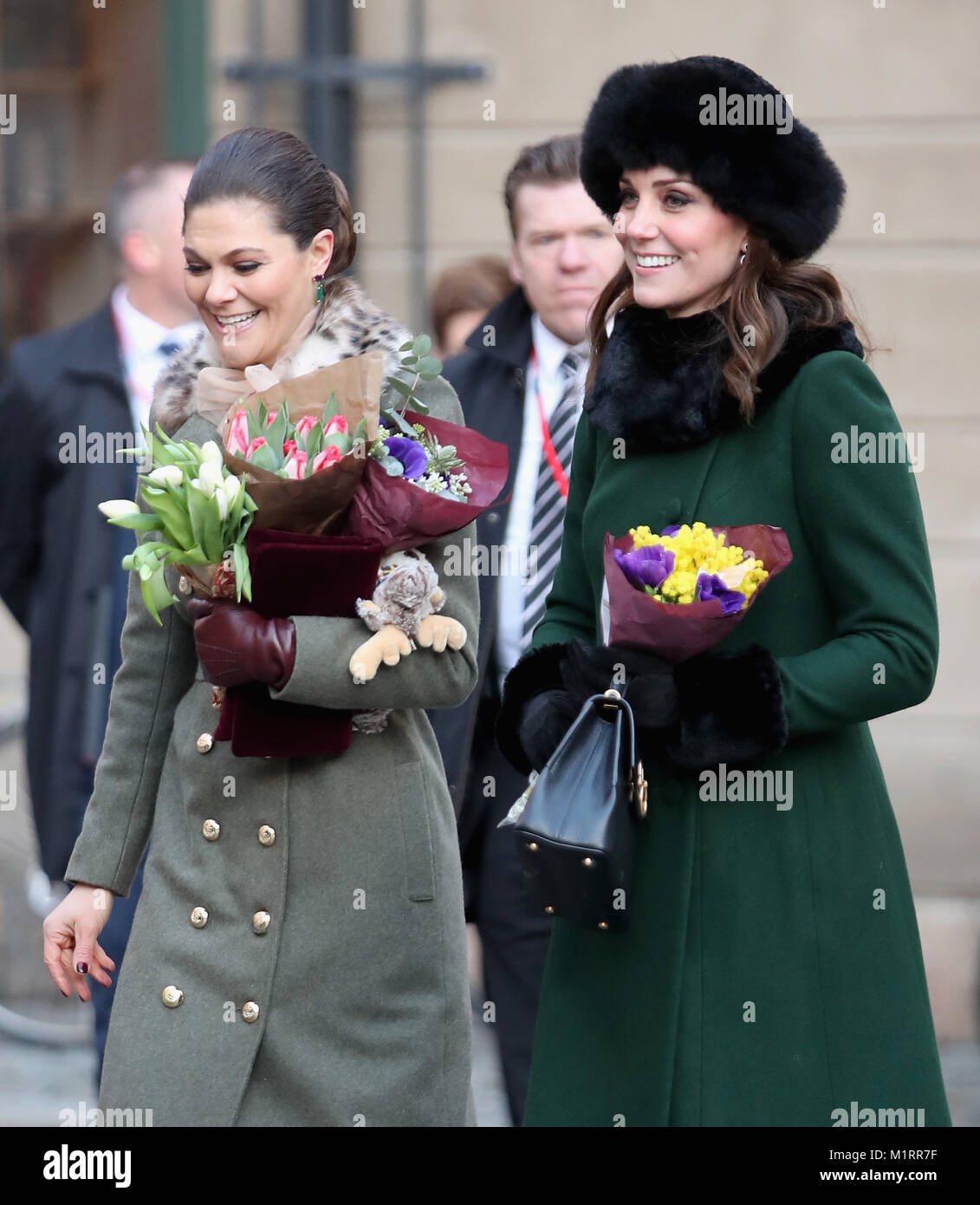 The Duchess of Cambridge and Crown Princess Victoria of Sweden (left ...