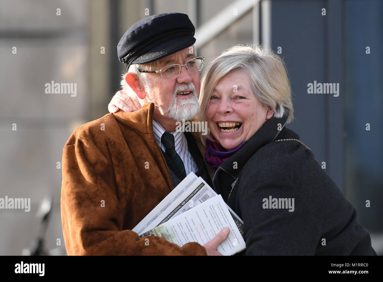 Richard Barton-Wood, 68, and his wife Sara Barton-Wood arrive at ...