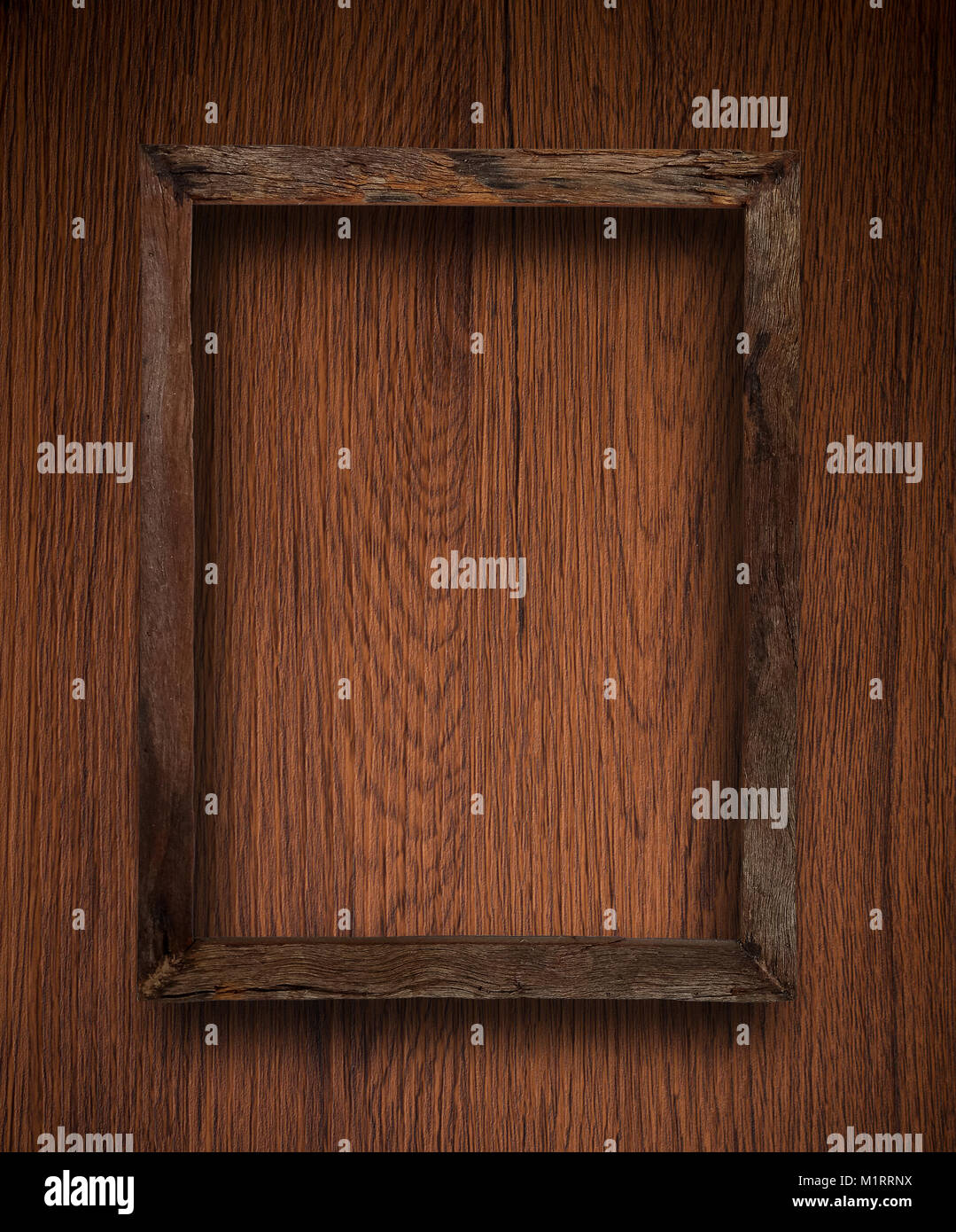 Close up old rust wooden picture frame with space use for texts or ...