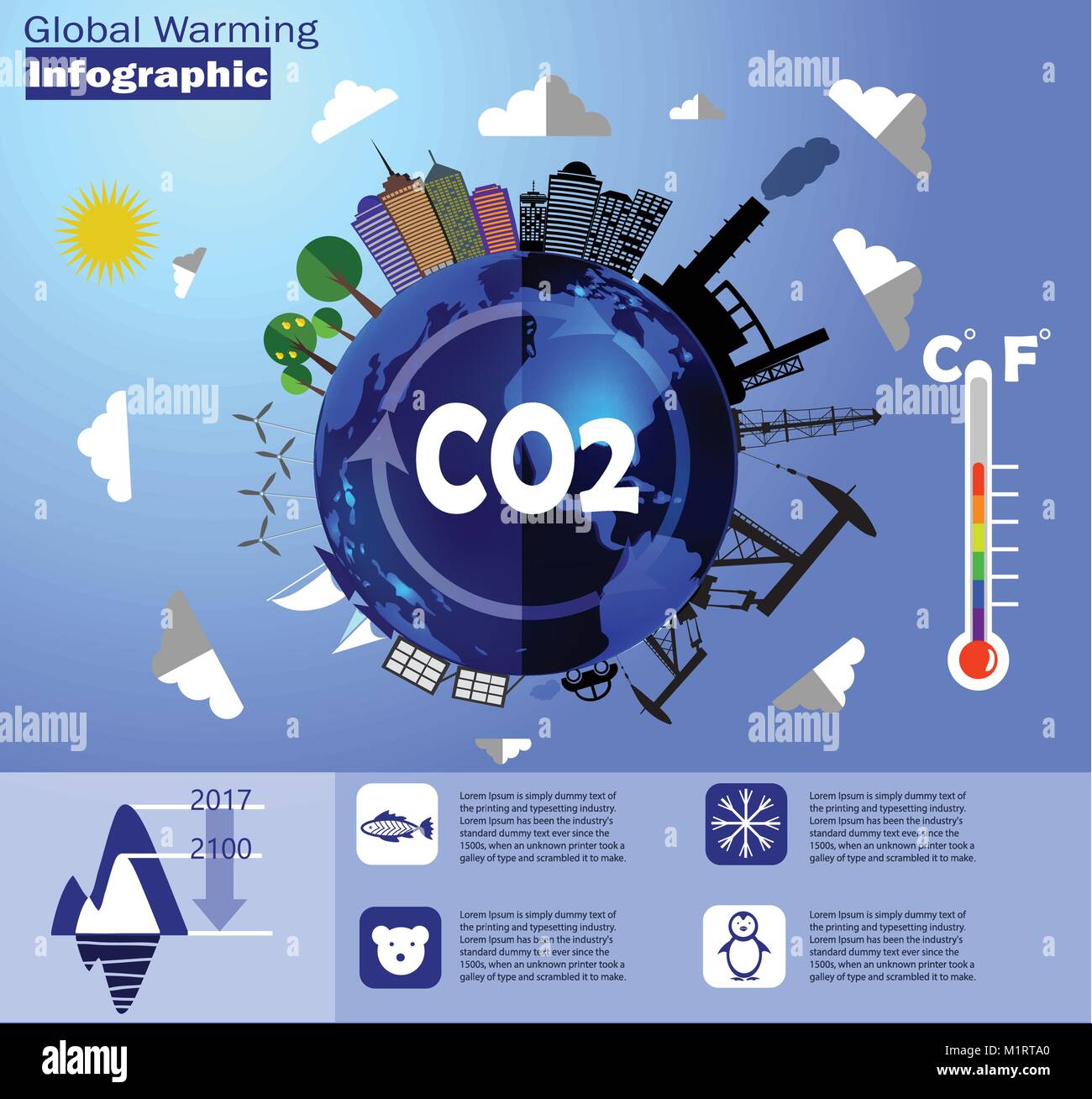 Global warming infographic vector Stock Vector Image & Art - Alamy